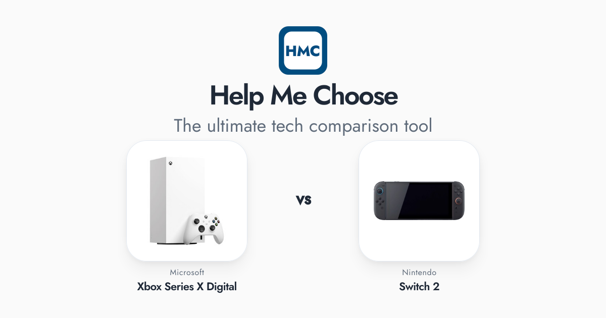 Microsoft Xbox Series X Digital vs Nintendo Switch 2 Full Specs - HMC