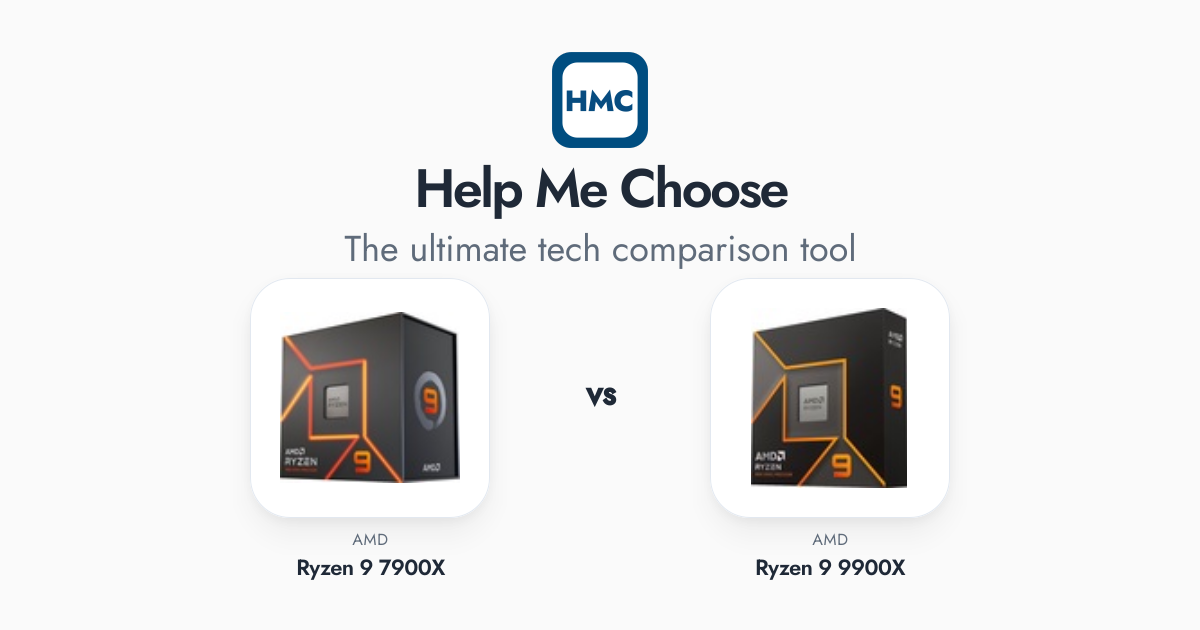 AMD Ryzen 9 7900X vs AMD Ryzen 9 9900X Full Specs - HMC