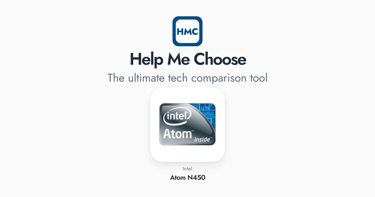 Intel Atom N450 Full Specs - HMC