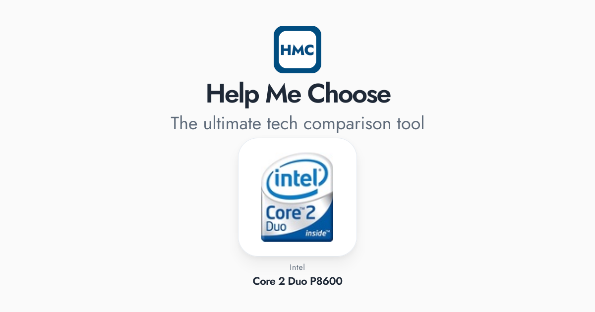 Intel Core 2 Duo P8600 Full Specs - HMC