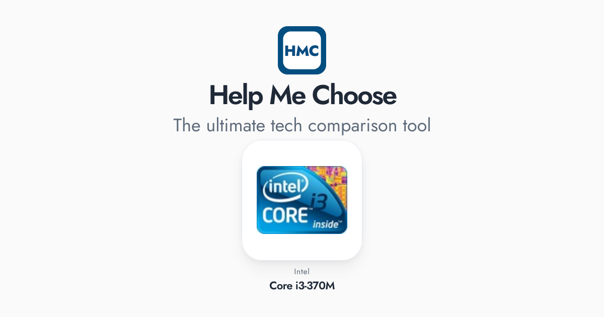 Intel Core i3-370M Full Specs - HMC