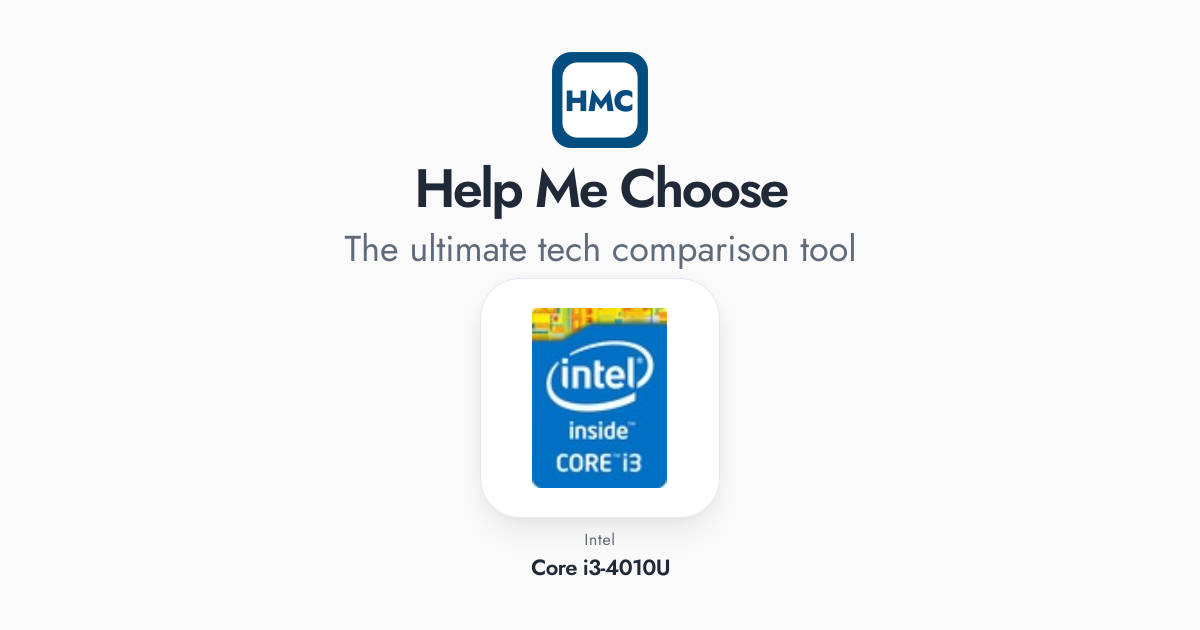 Intel Core i3-4010U Full Specs - HMC
