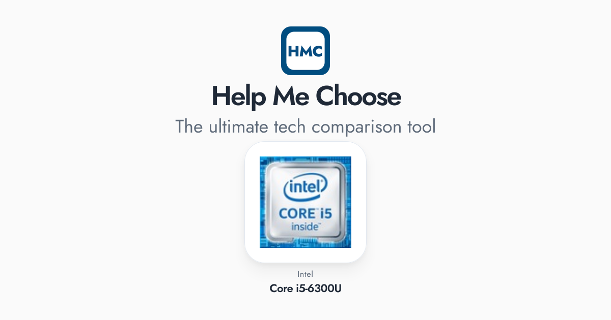 Intel Core i5-6300U Full Specs - HMC