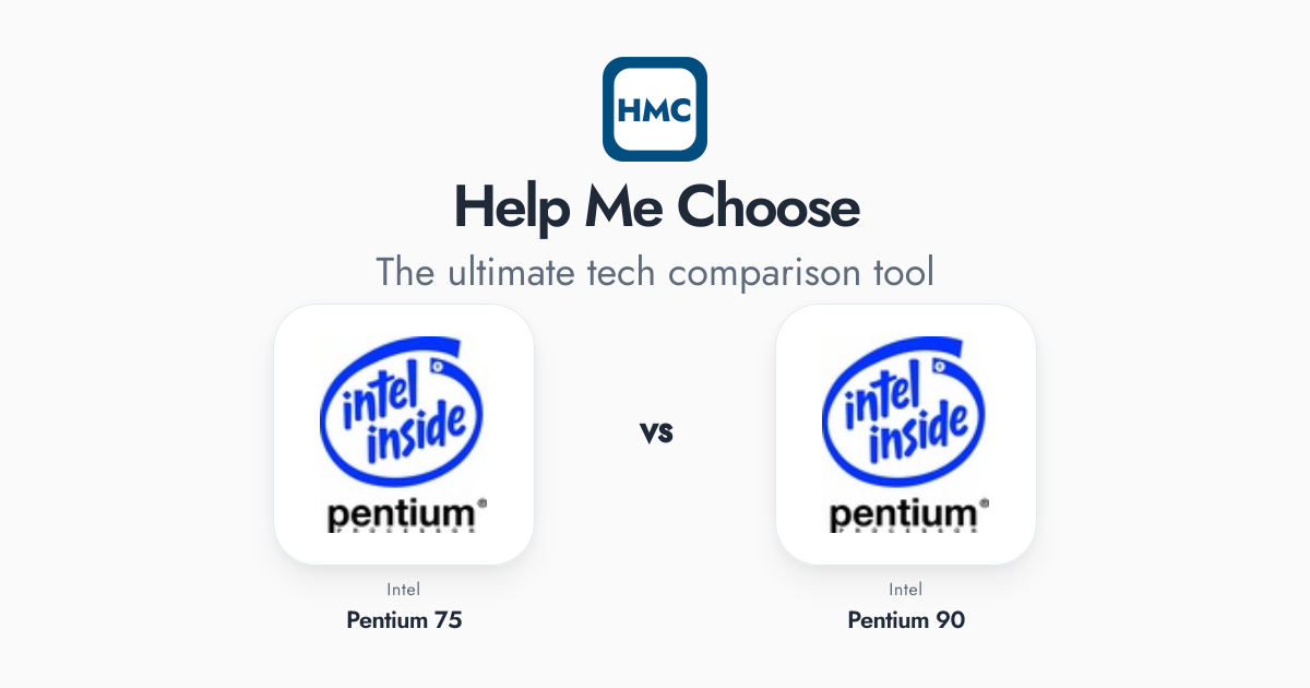 Intel Pentium 75 vs Intel Pentium 90 Full Specs - HMC