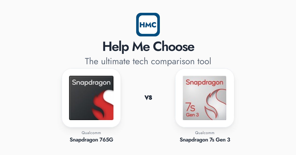 Qualcomm Snapdragon 765G vs Qualcomm Snapdragon 7s Gen 3 Full Specs - HMC