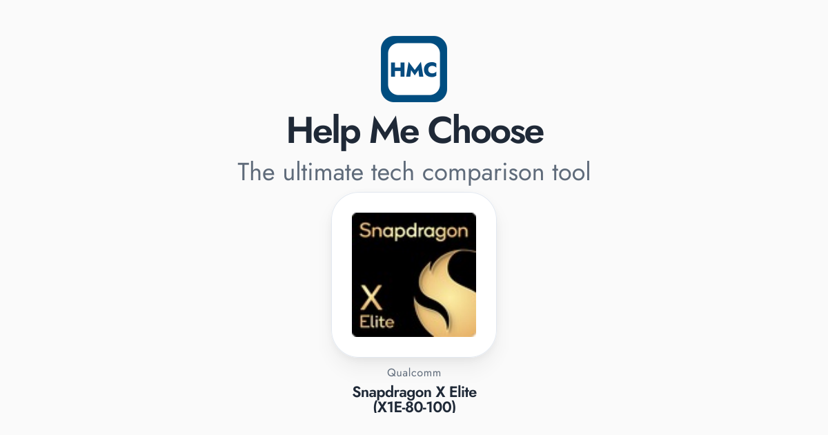 Qualcomm Snapdragon X Elite (X1E-80-100) Full Specs - HMC