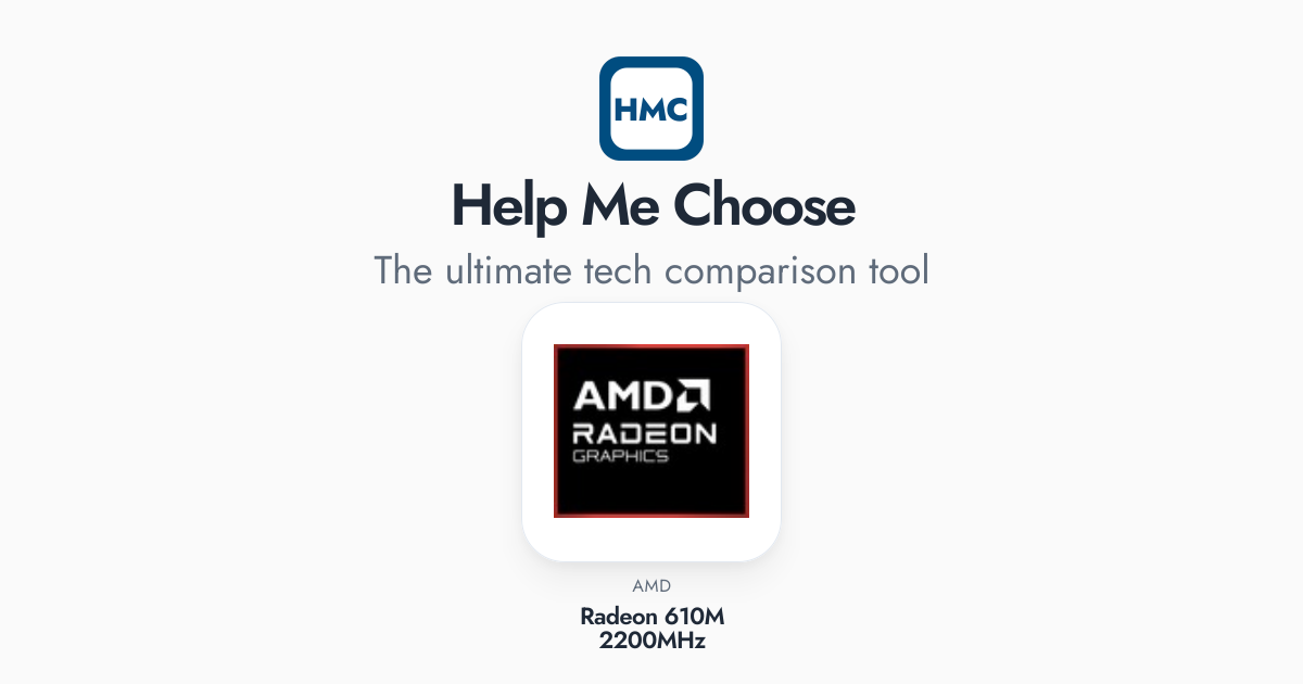 AMD Radeon 610M 2200MHz Full Specs - HMC