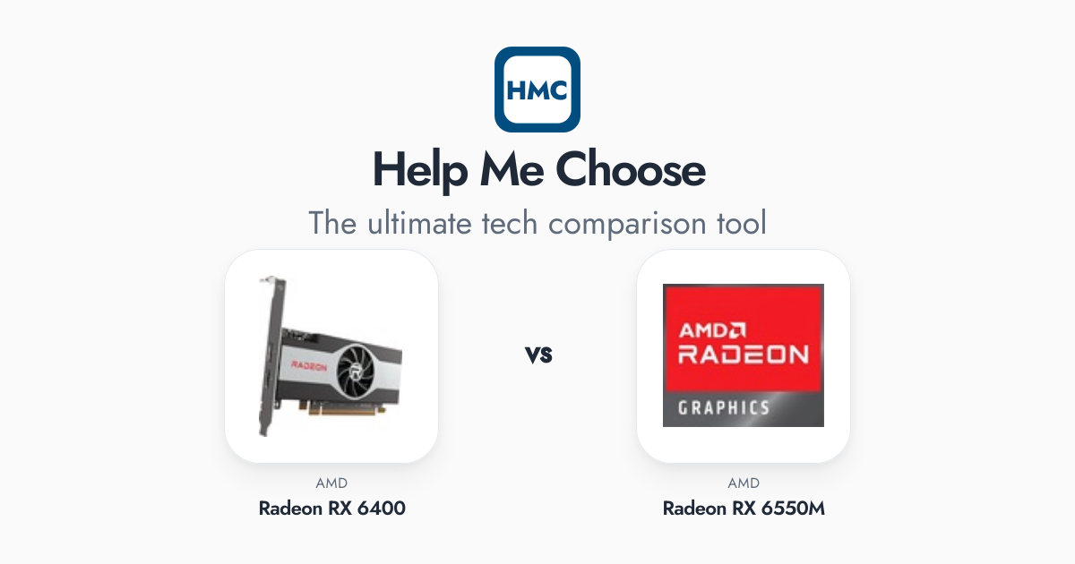 AMD Radeon RX 6400 vs AMD Radeon RX 6550M Full Specs - HMC