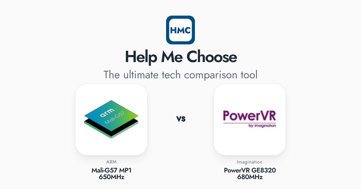 ARM Mali-G57 MP1 650MHz vs Imagination PowerVR GE8320 680MHz Full Specs ...