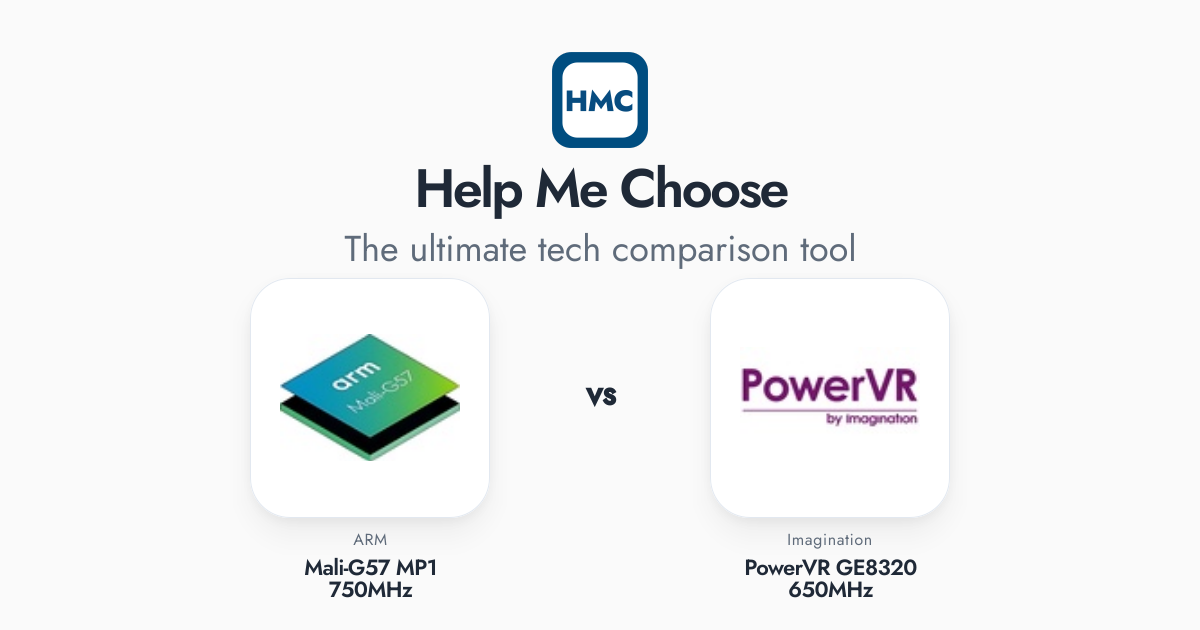 ARM Mali-G57 MP1 750MHz vs Imagination PowerVR GE8320 650MHz Full Specs ...