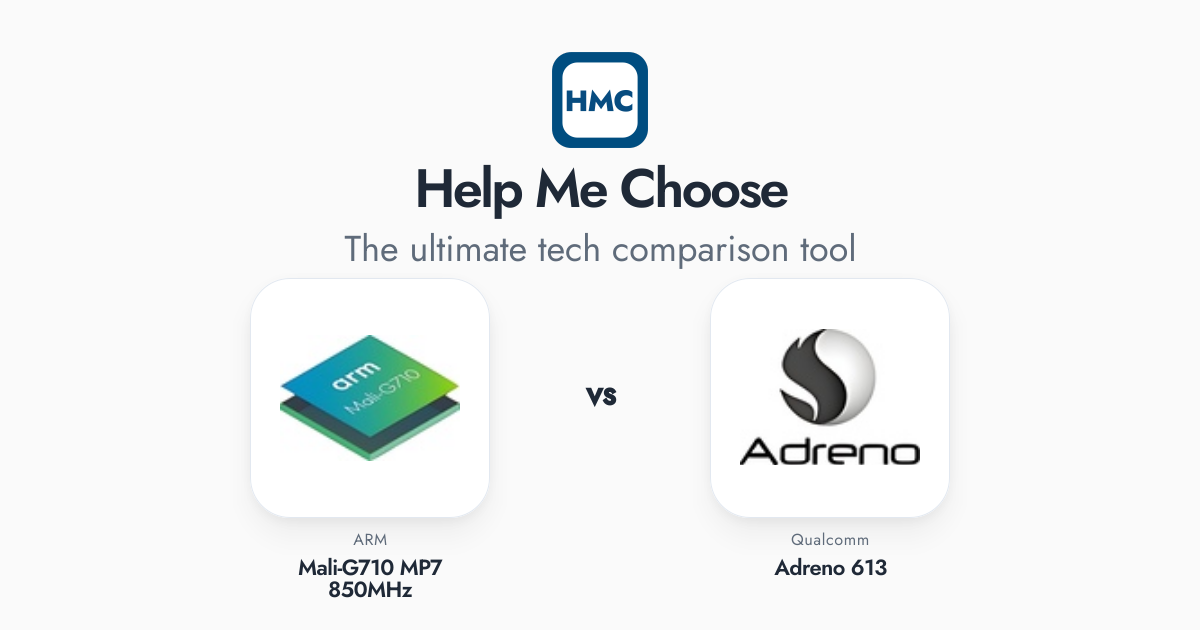 ARM Mali-G710 MP7 850MHz vs Qualcomm Adreno 613 Full Specs - HMC