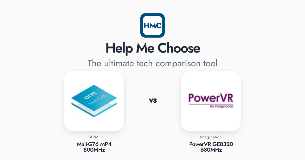 ARM Mali-G76 MP4 800MHz vs Imagination PowerVR GE8320 680MHz Full Specs ...