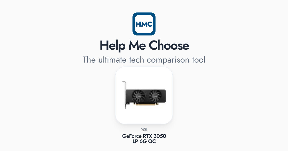 MSI GeForce RTX 3050 LP 6G OC Full Specs - HMC