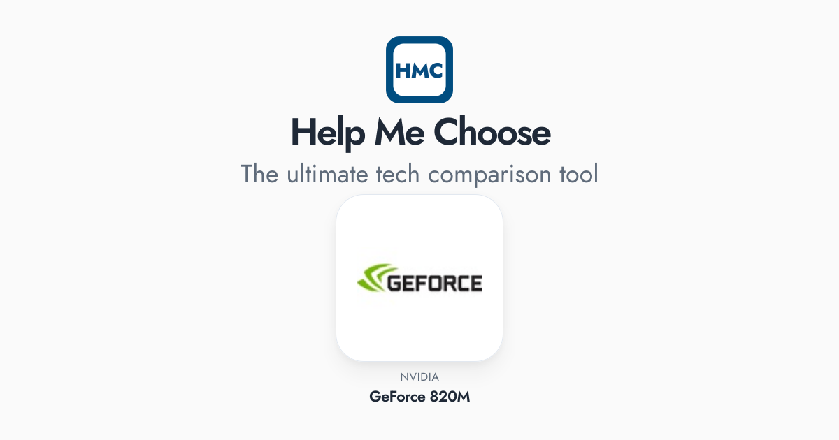 NVIDIA GeForce 820M Full Specs - HMC