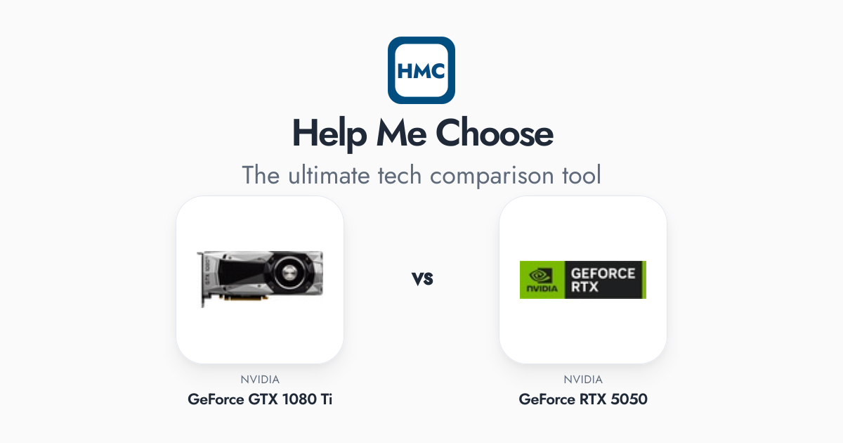NVIDIA GeForce RTX 5050 vs NVIDIA GeForce GTX 1080 Ti Full Specs - HMC