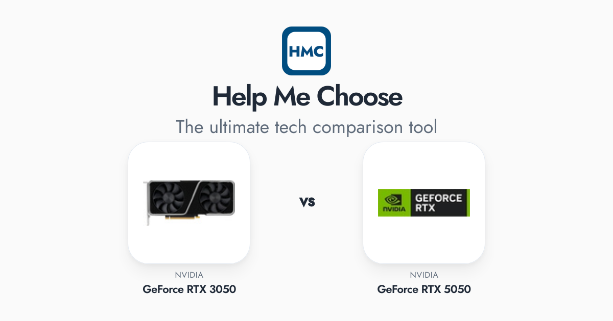 NVIDIA GeForce RTX 3050 vs NVIDIA GeForce RTX 5050 Full Specs - HMC