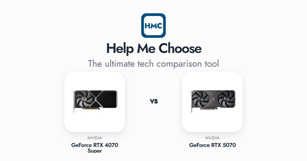NVIDIA GeForce RTX 4070 Super vs NVIDIA GeForce RTX 5070 Full Specs - HMC