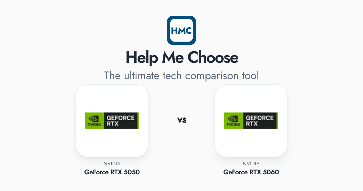 NVIDIA GeForce RTX 5050 vs NVIDIA GeForce RTX 5060 Full Specs - HMC