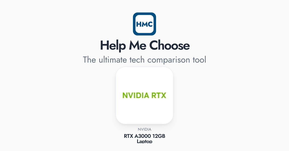 NVIDIA RTX A3000 12GB Laptop Full Specs - HMC
