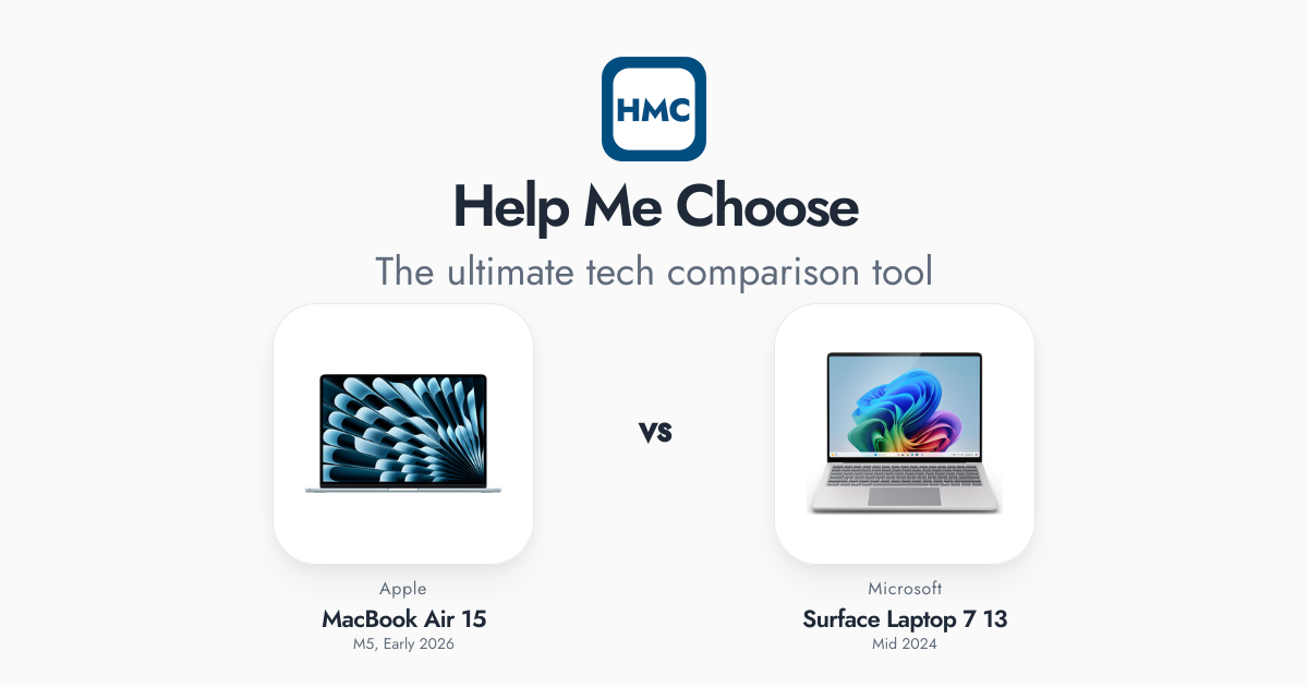MacBook Air 15 (M5, Early 2026) vs Surface Laptop 7 13 (Mid 2024) Full ...
