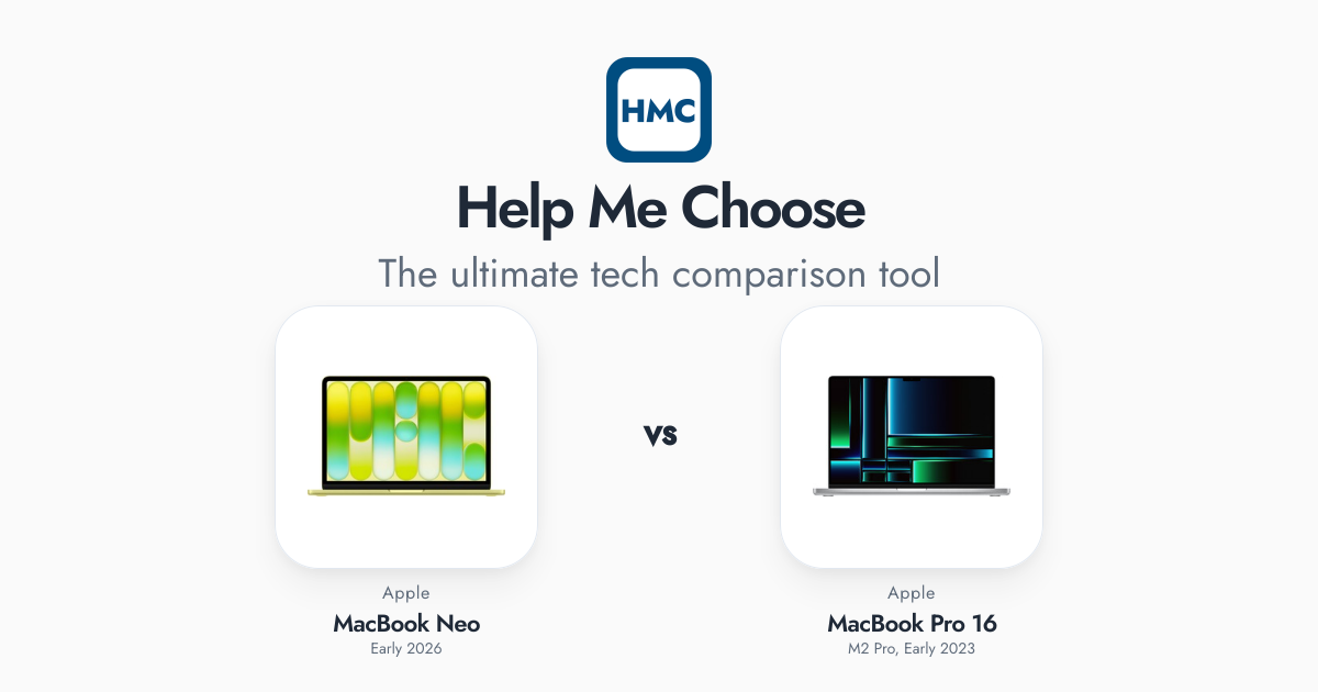 MacBook Neo (Early 2026) vs MacBook Pro 16 (M2 Pro, Early 2023) Full ...