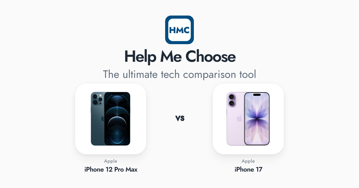 Apple iPhone 12 Pro Max vs Apple iPhone 17 Full Specs - HMC