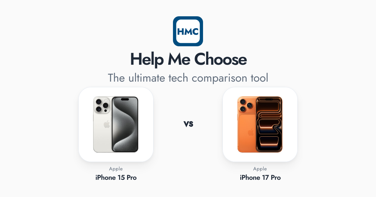 Apple iPhone 15 Pro vs Apple iPhone 17 Pro Full Specs - HMC