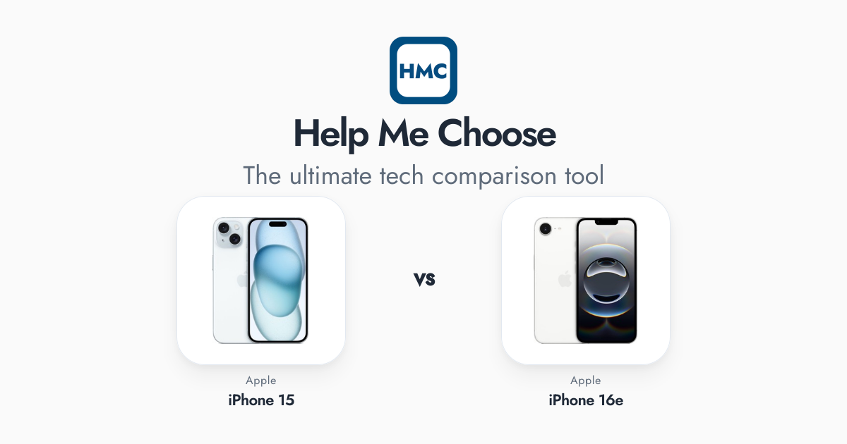 Apple iPhone 16e vs Apple iPhone 15 Full Specs - HMC