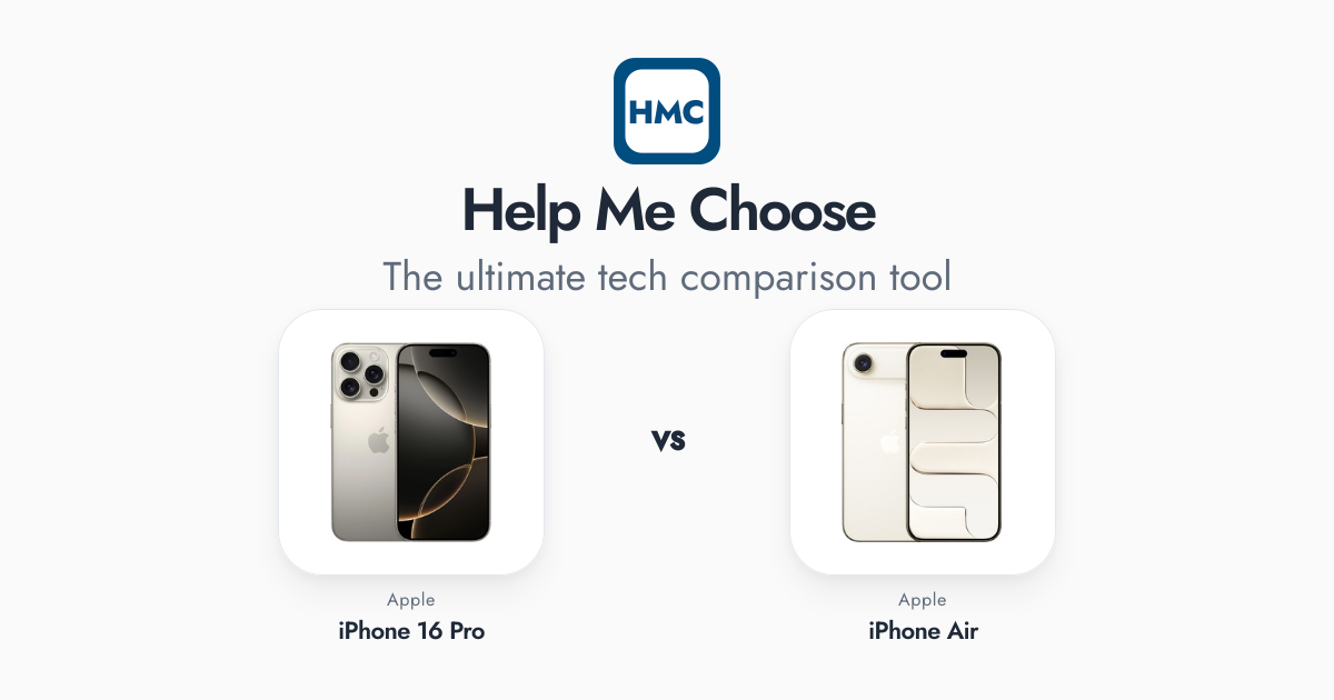 Apple iPhone 16 Pro vs Apple iPhone Air Full Specs - HMC
