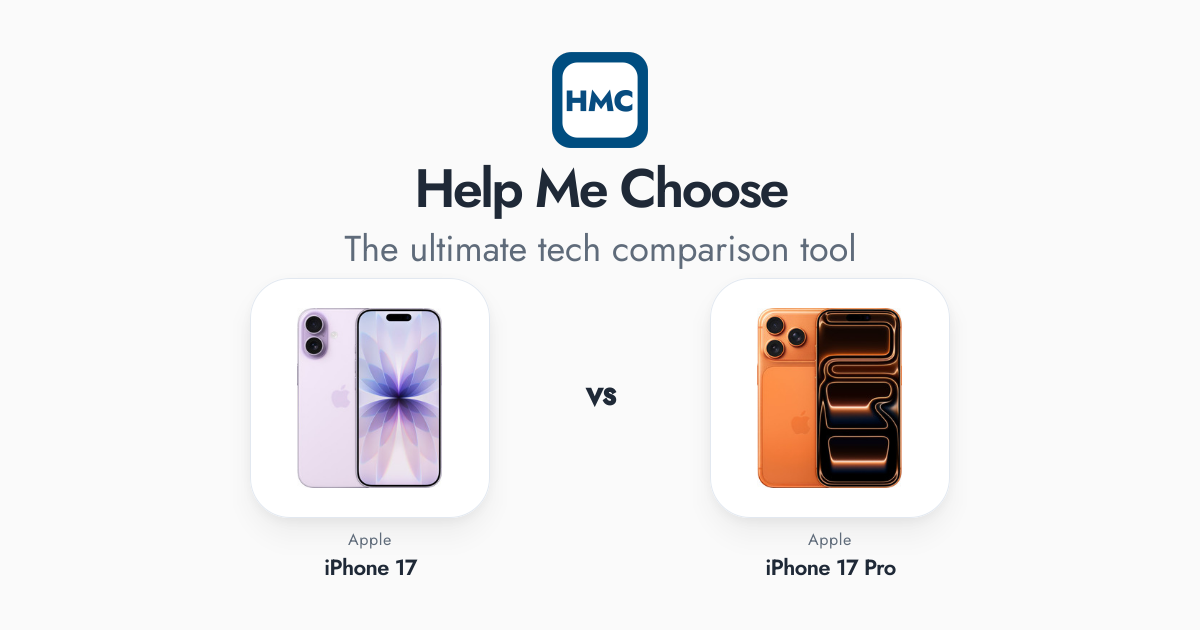 Apple iPhone 17 Pro vs Apple iPhone 17 Full Specs - HMC
